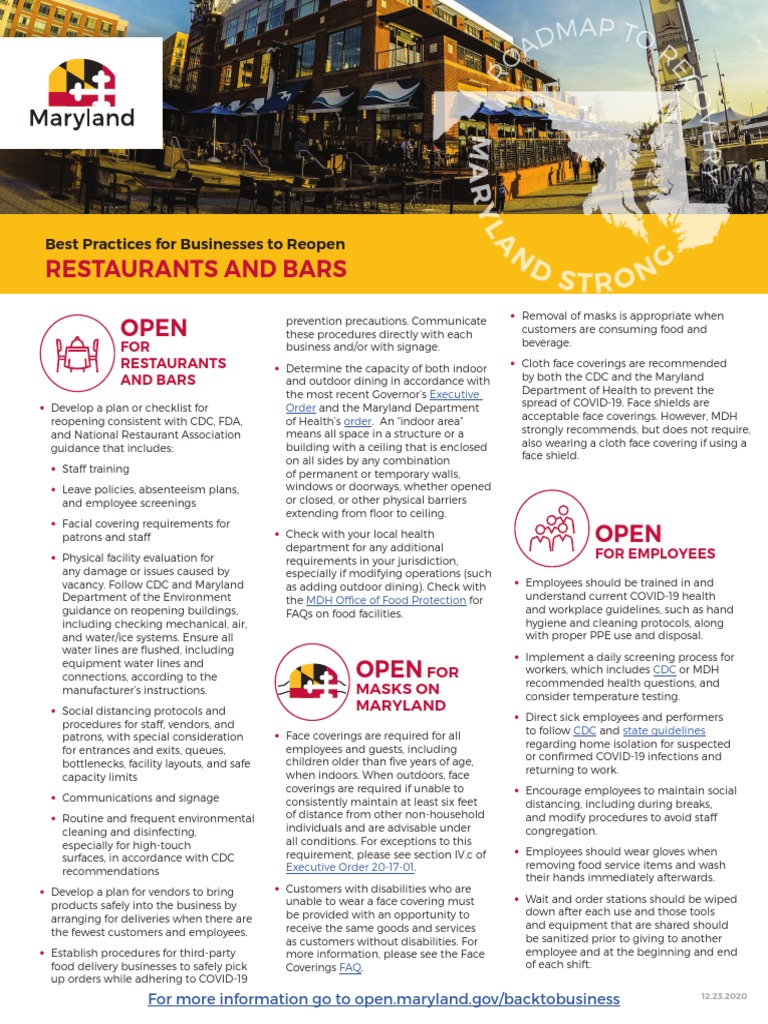 Restaurants and Bars Open: Best Practices For Businesses To Reopen ...