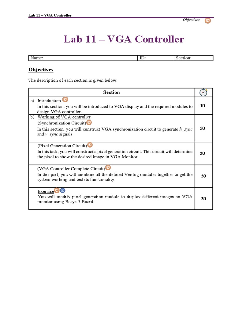 VGA Controller Design and Implementation | PDF | Video | Computer Graphics
