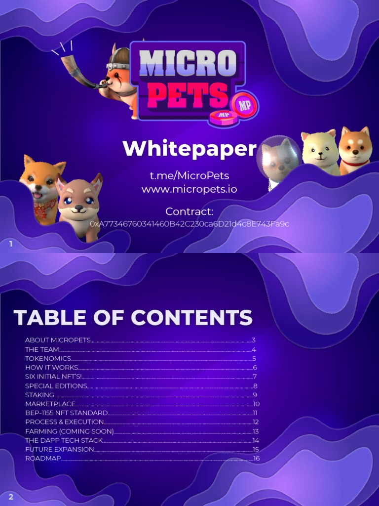 MicroPets Whitepaper | PDF | Market Liquidity | Investor