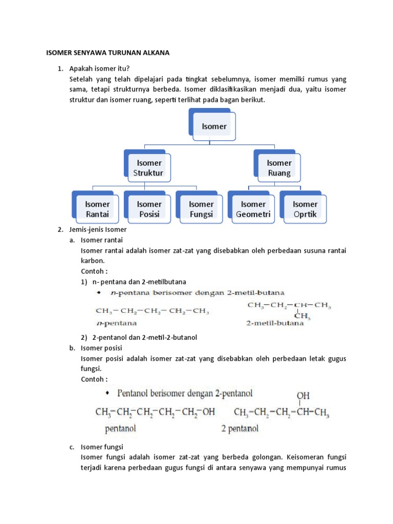 Isomer Senyawa Alkana | PDF | Metode & Bahan Ajar | Sains & Matematika