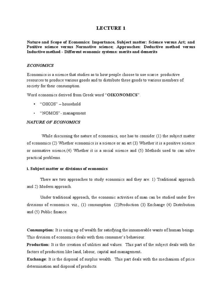 Lecture 1&2 | PDF | Economics | Microeconomics