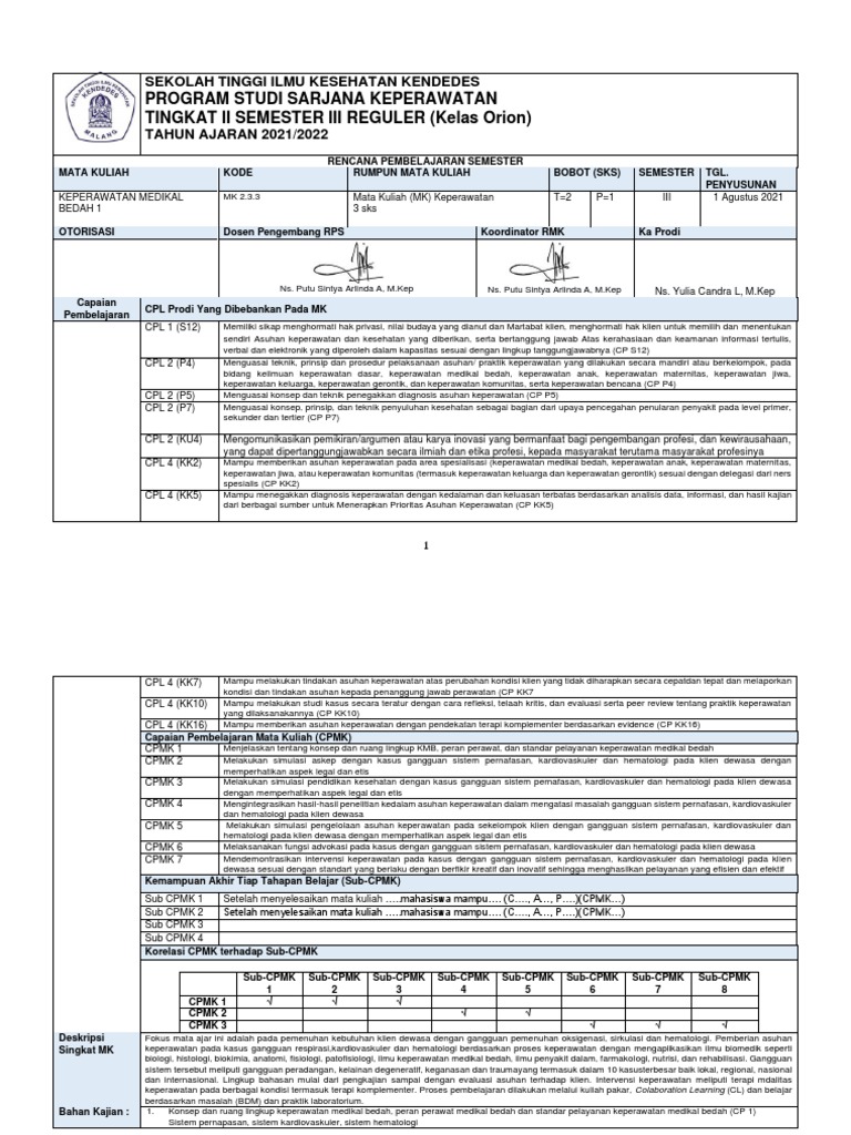 RPS MBKM KMB 1 Orion 20212022 | PDF