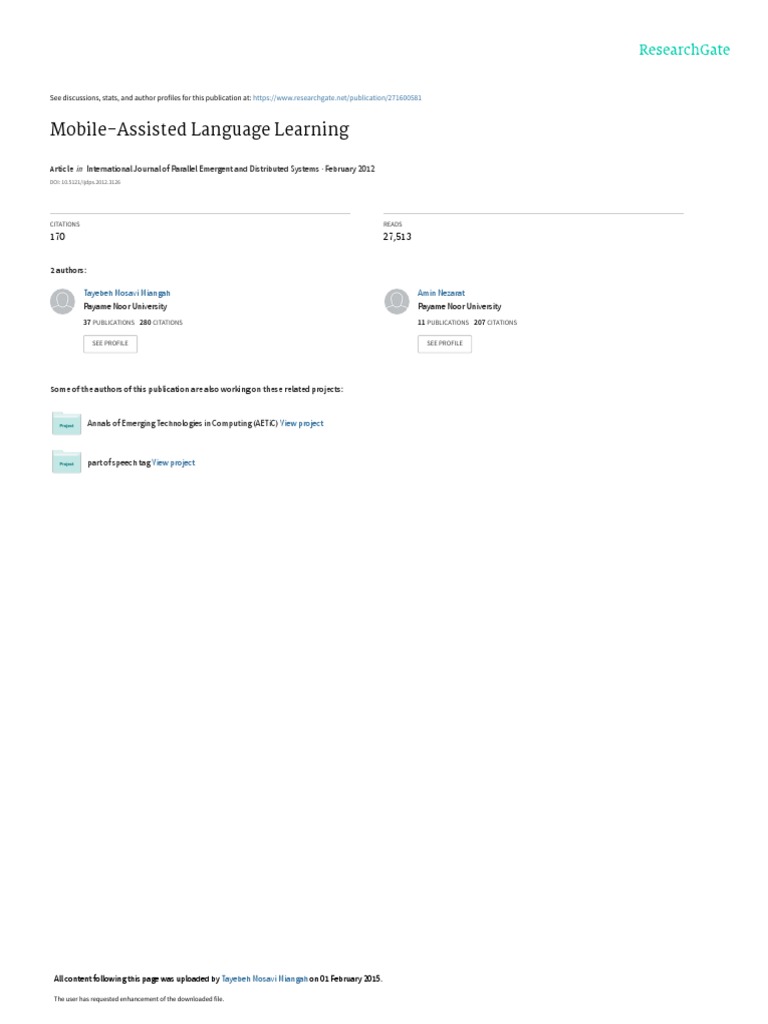 18 Mobile Assisted Language Learning | PDF | Educational Technology ...
