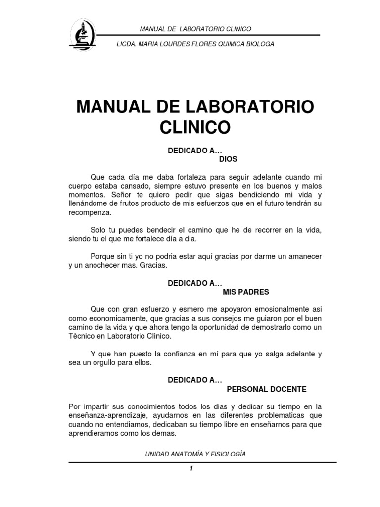 Manual de Laboratorio Clinico MLFQM | PDF | Laboratorios | Lente de la cámara