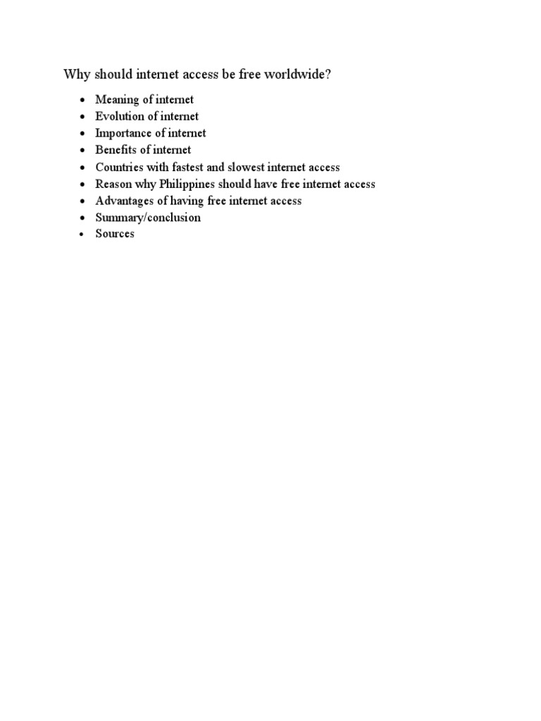 Why Should Internet Access Be Free Worldwide | PDF | Computers