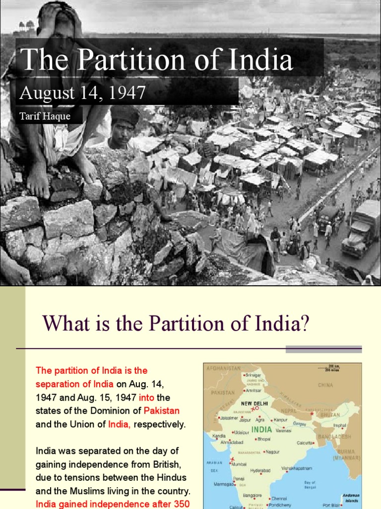The Partition of India PowerPoint | PDF | Partition Of India | British Raj