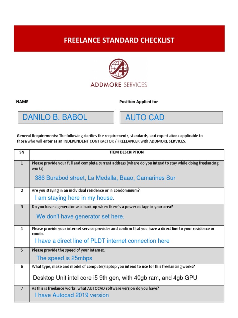 Freelance Standard Checklist | Download Free PDF | Computing | Computer ...