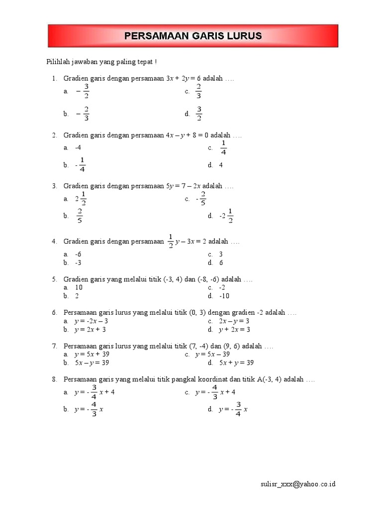 Persamaan Garis Lurus | PDF | Metode & Bahan Ajar