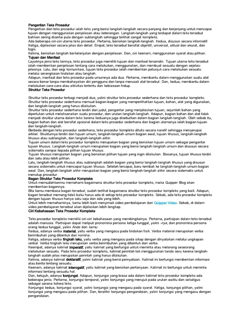 Pengertian Teks Prosedur | PDF | Karier & Perkembangan