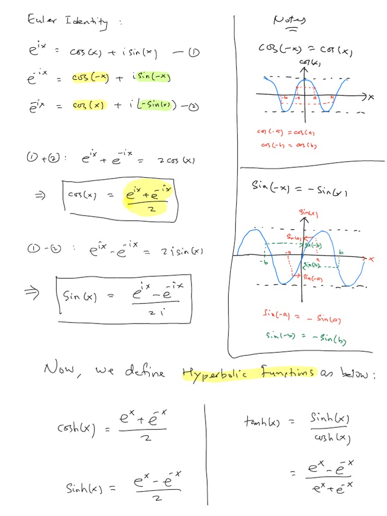 Hyperbolic Functions Pdf Trigonometric Functions Manifold