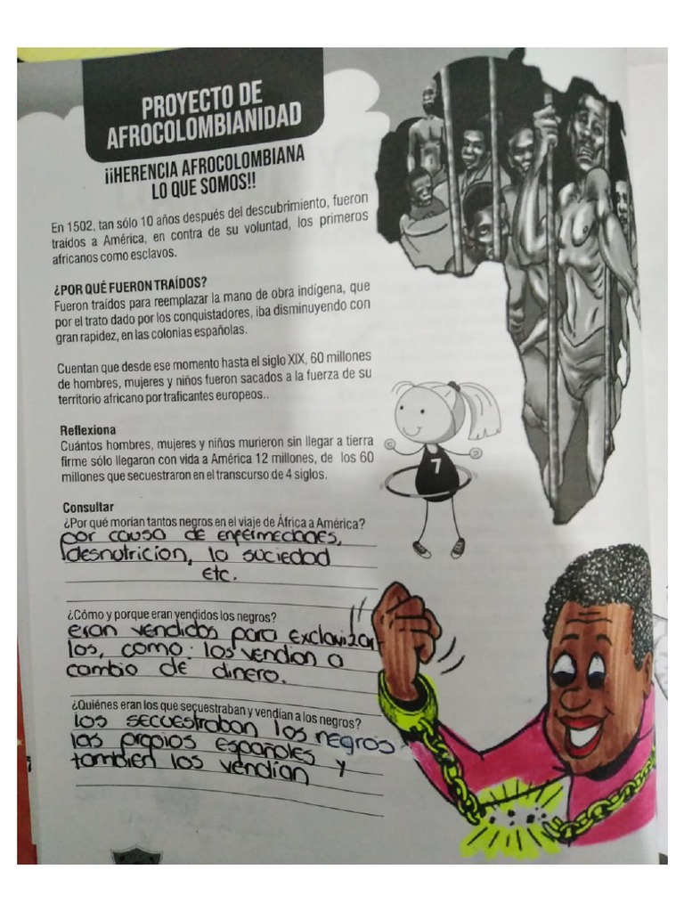 Ficha Afrocolombianidad Grado 7° | PDF