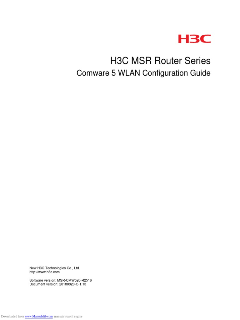 H3C MSR Router Series: Comware 5 WLAN Configuration Guide | PDF ...