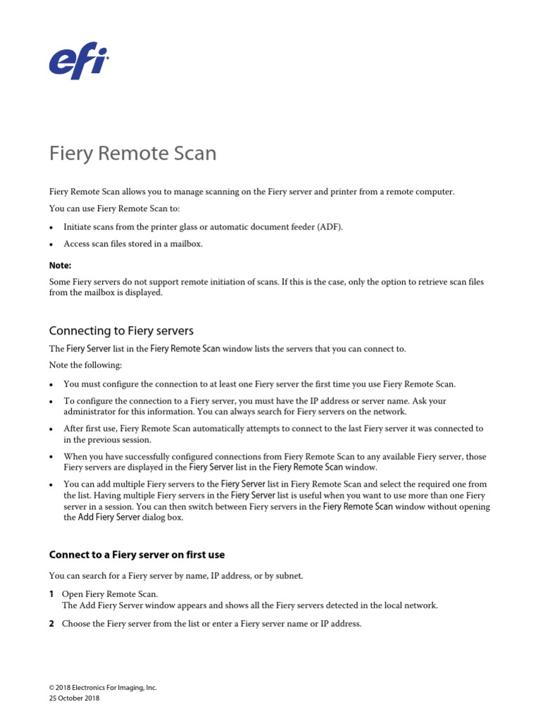 Fiery Remote Scan | PDF | Login | Computer File