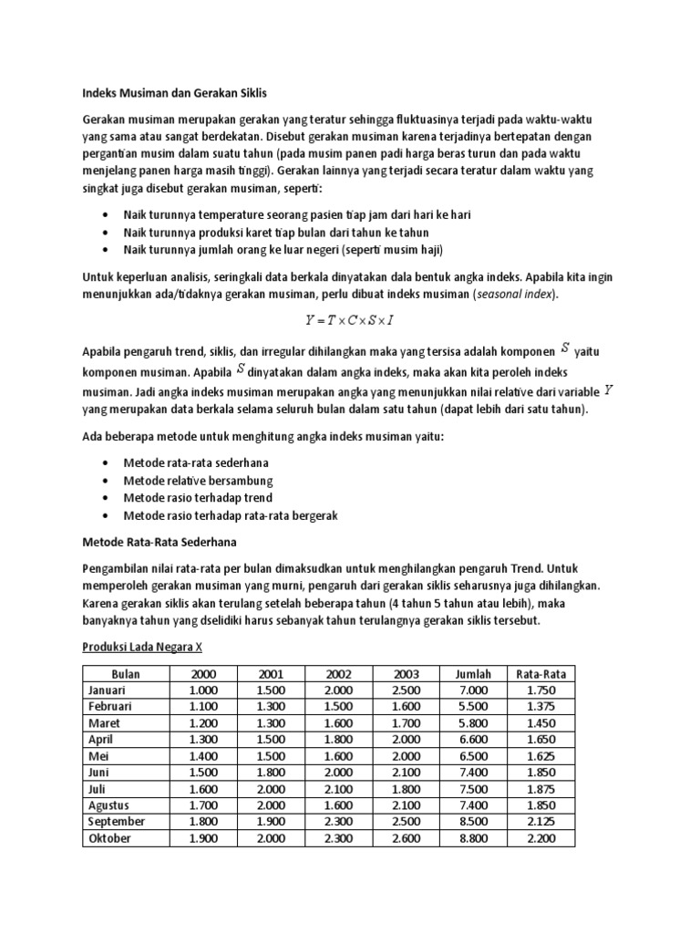 Indeks Musiman dalam Analisis Data | PDF