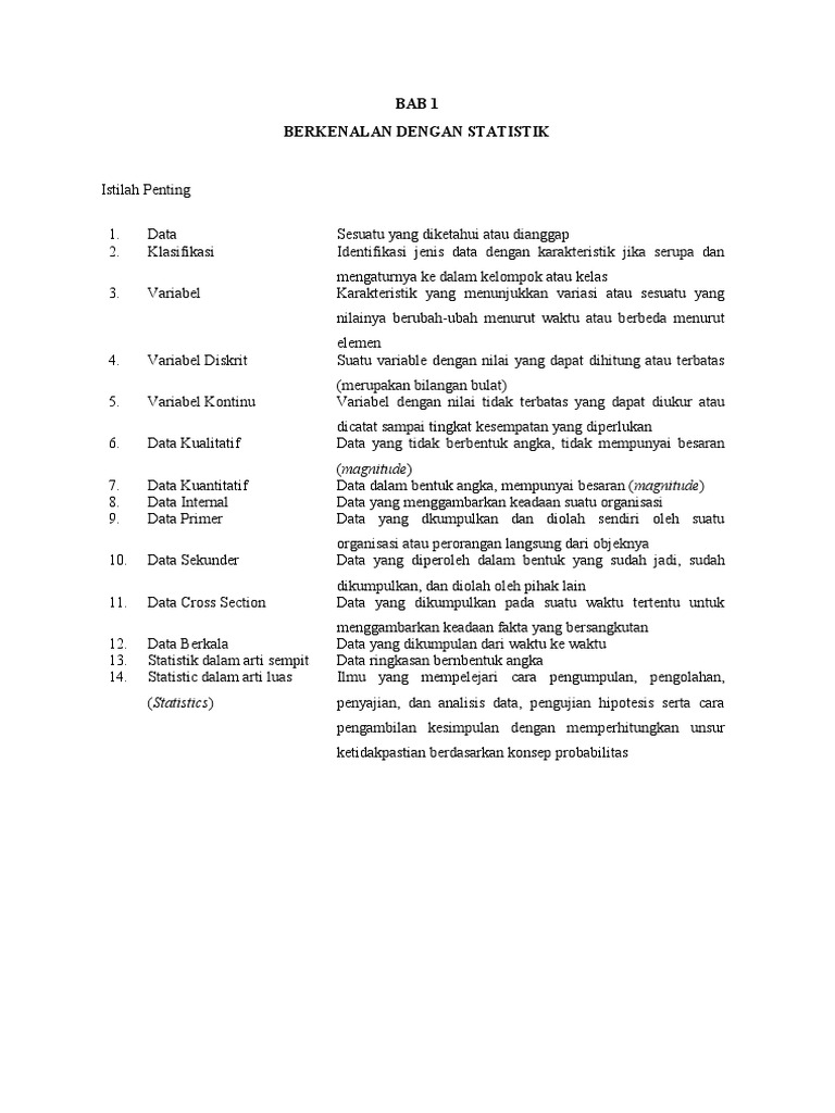 Dasar-Dasar Statistik | PDF