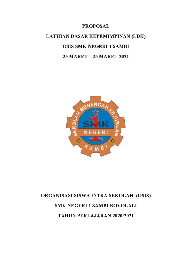 Proposal LDK OSIS SMK Negeri 1 Sambi | PDF