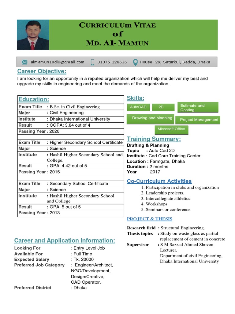 CV of Md. Al-Mamun | PDF
