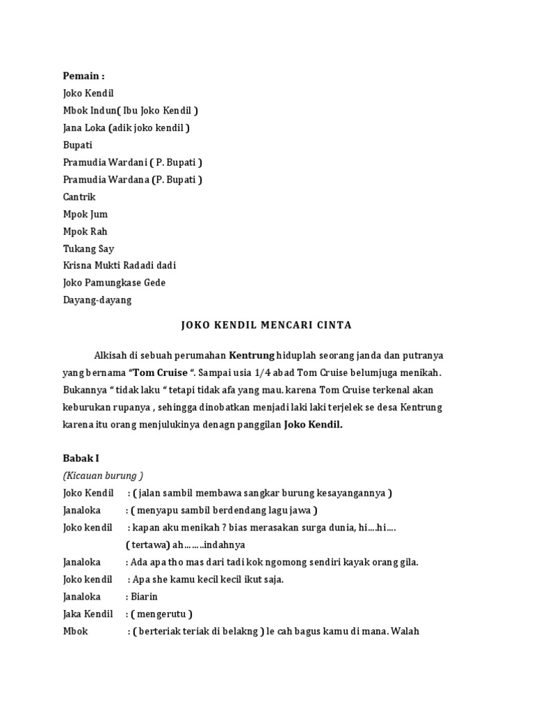 Joko Kendil Mencari Cinta | PDF