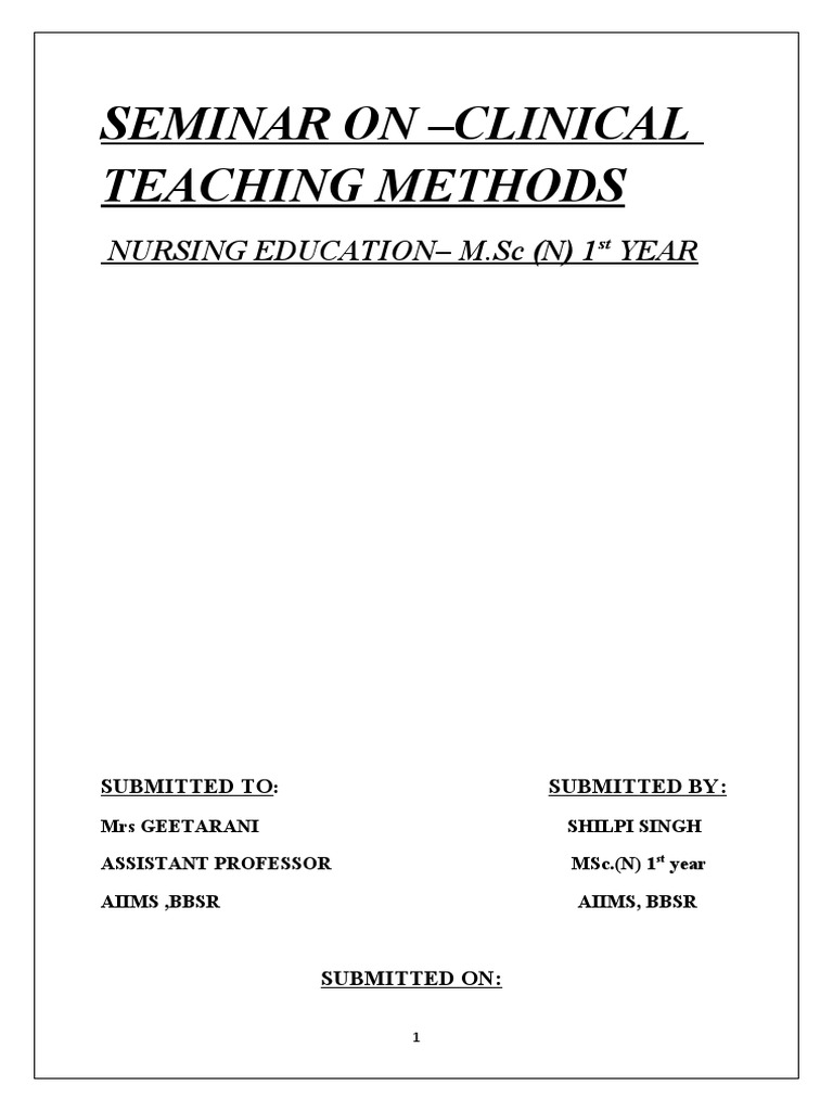 Clinical Teaching | PDF | Nursing | Teaching Method