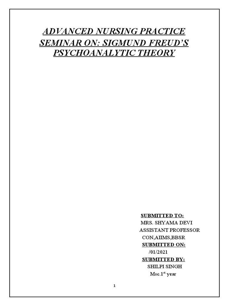 Psychoanalytic Sigmund Freud Pdf Id Psychoanalysis