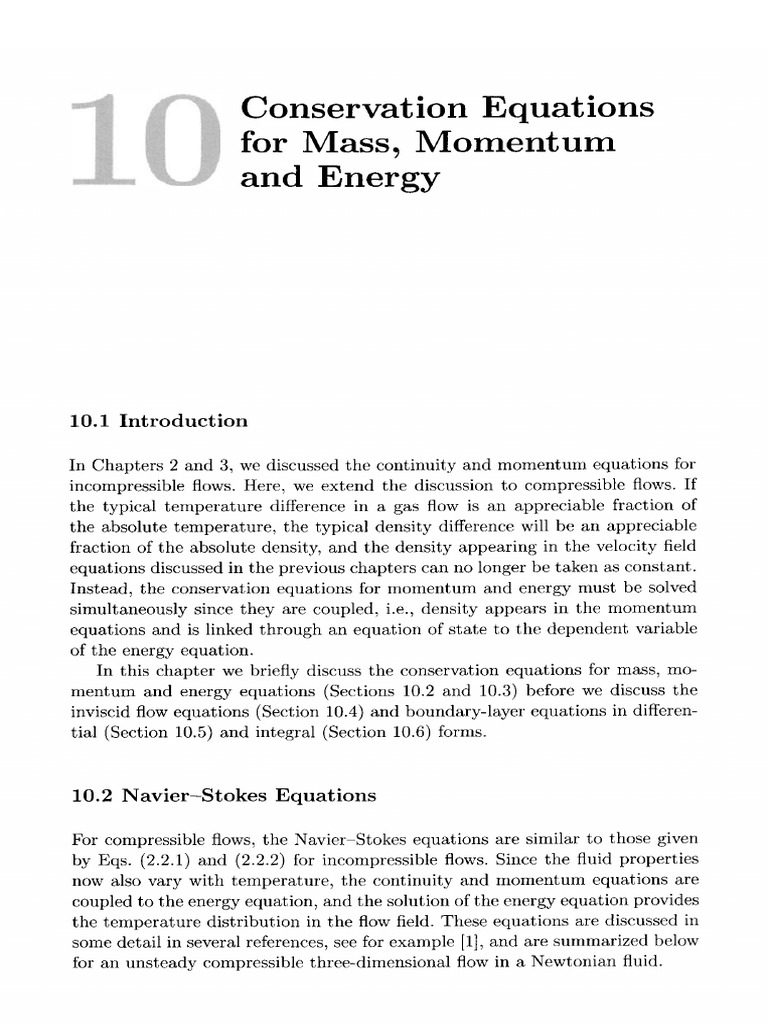 Conservation Equations for Fluid Dynamics | PDF | Boundary Layer ...
