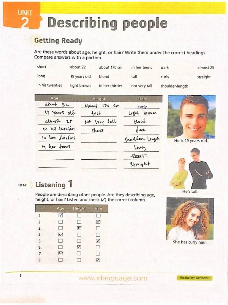 Unit 2 Describing People | PDF