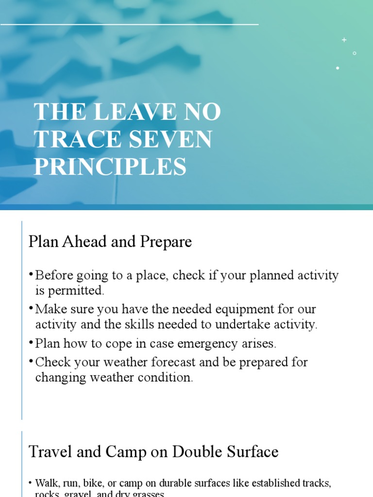 The Leave No Trace Seven Principles | PDF | Snorkeling | Underwater Diving