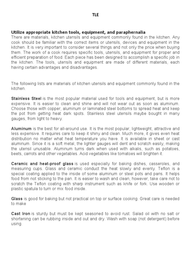 TLE | PDF | Disinfectant | Dishwasher