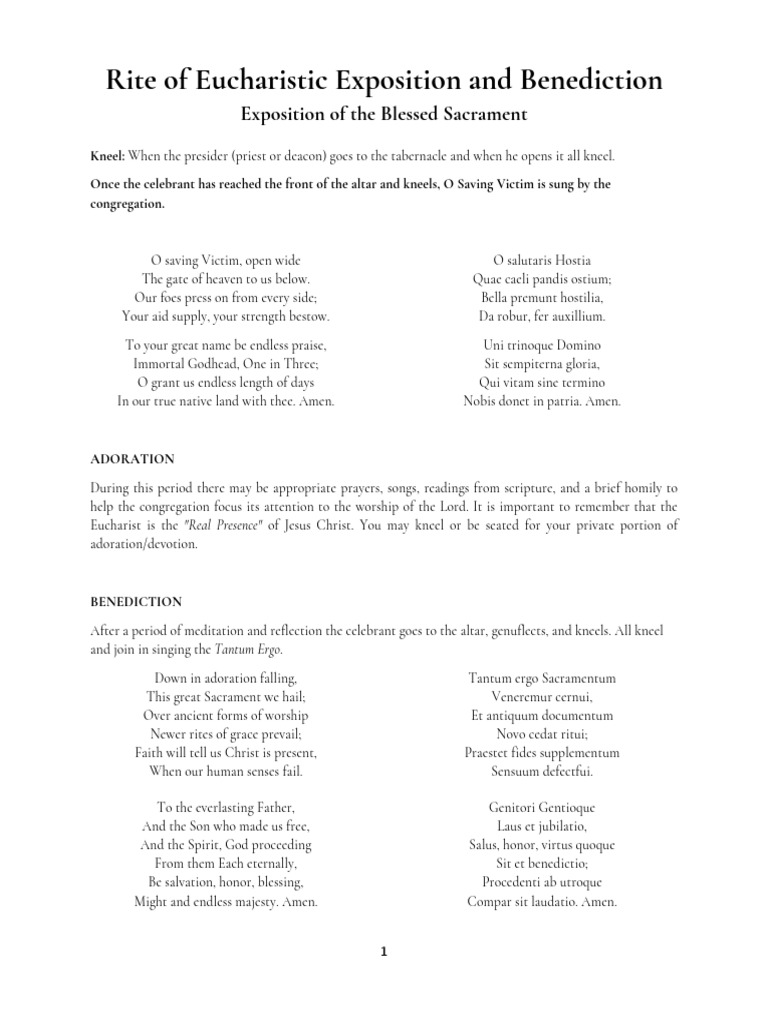 Rite of Eucharistic Exposition and Benediction at St. Anthony de Padua ...