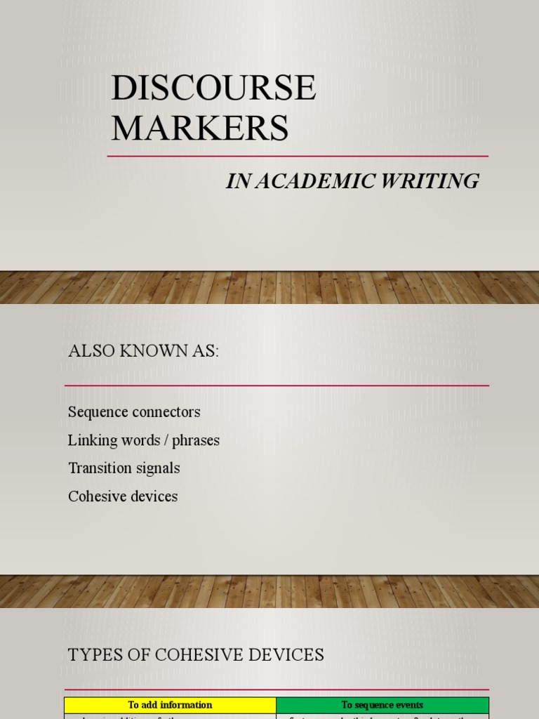 Discourse Markers in Academic Writing | PDF | Cognition | Linguistics