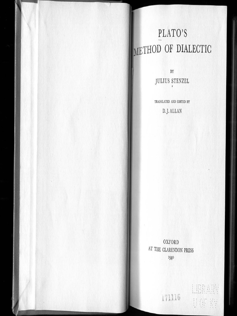 Julius Stenzel-Plato's Method of Dialectic-Oxford Clarendon Press (1940 ...