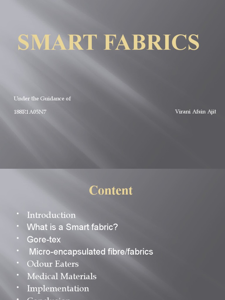 Smart Fabrics | PDF | Textiles | Yarn