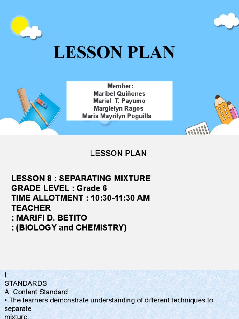 Lesson Plan-Wps Office | PDF | Distillation | Filtration