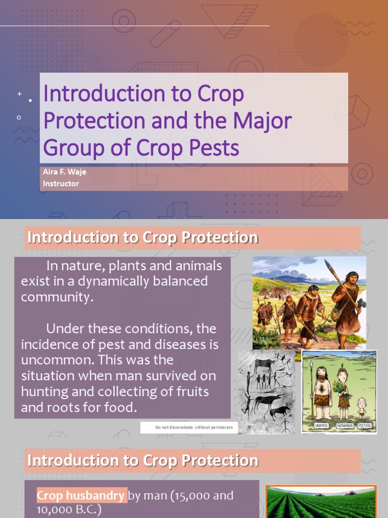 CRPT1 - Lecture 1. Introduction To Crop Protection and Major Groups of ...