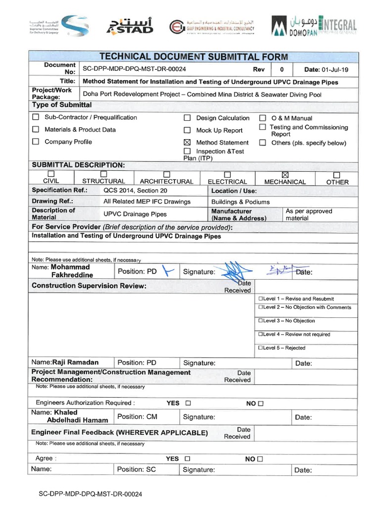 UPVC Drainage Pipe Installation Method | PDF | Occupational Safety And ...