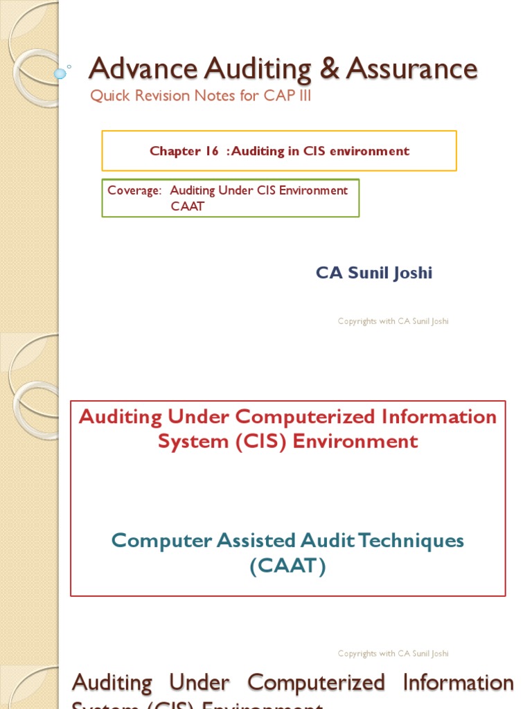 Chapter 16 Auditing in CIS Environment | PDF | Audit | Internal Control