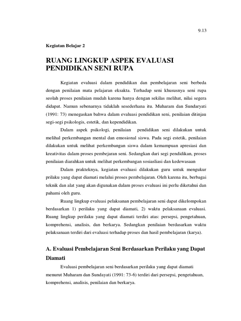 Ruang Lingkup ASPEK SENI RUPA | PDF