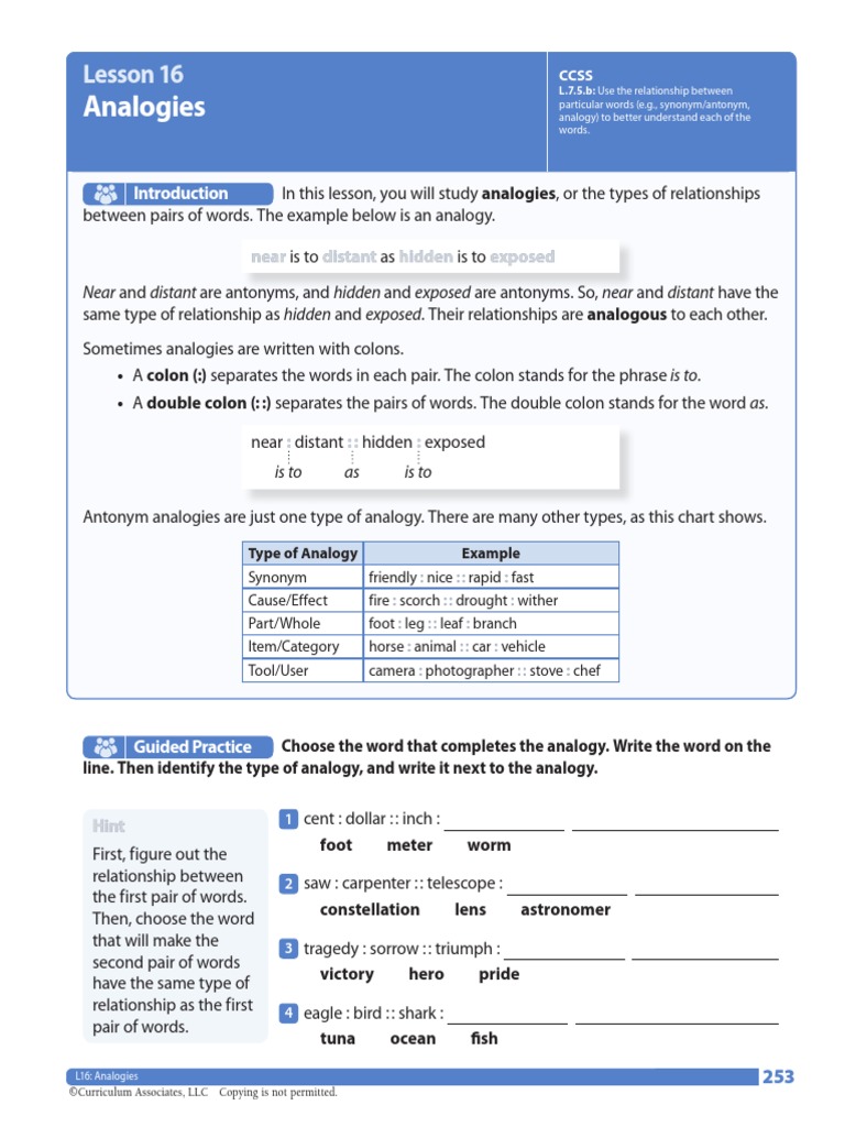 Analogies | PDF | Analogy | Linguistics