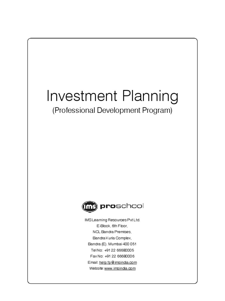 Investment Planning | PDF | Market Liquidity | Bonds (Finance)