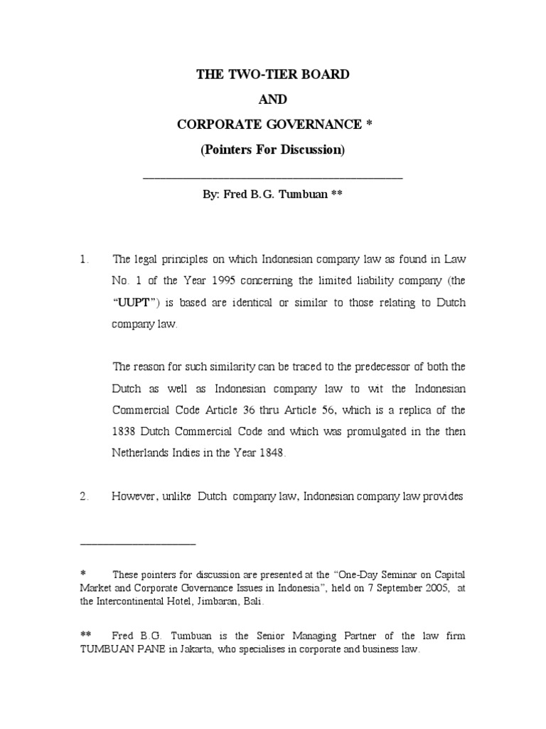 2tier Board of Corp Governance | PDF | Board Of Directors | Legal Liability