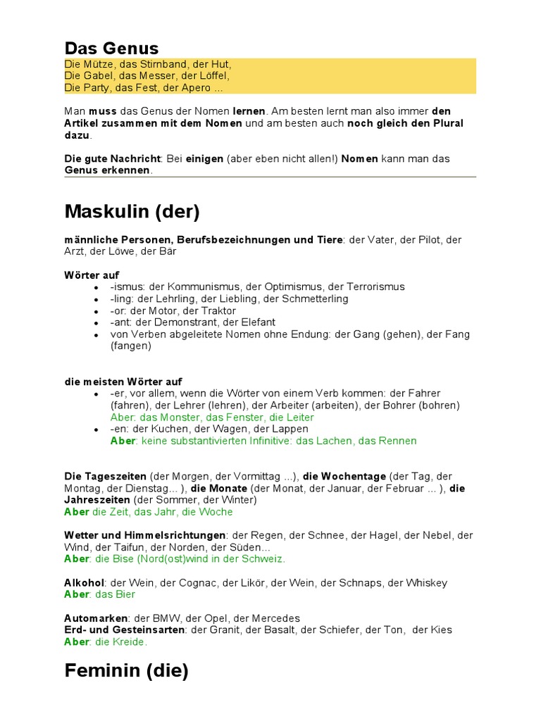 das Genus Erkennen | PDF