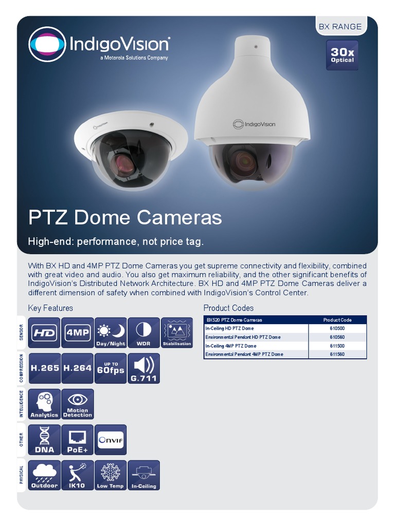 BX Range - BX520 - PTZ Dome Cameras - Datasheet A4 | PDF | Video | Film ...