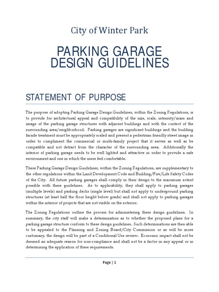 Parking Garage Design Guidelines | PDF | Zoning | Street