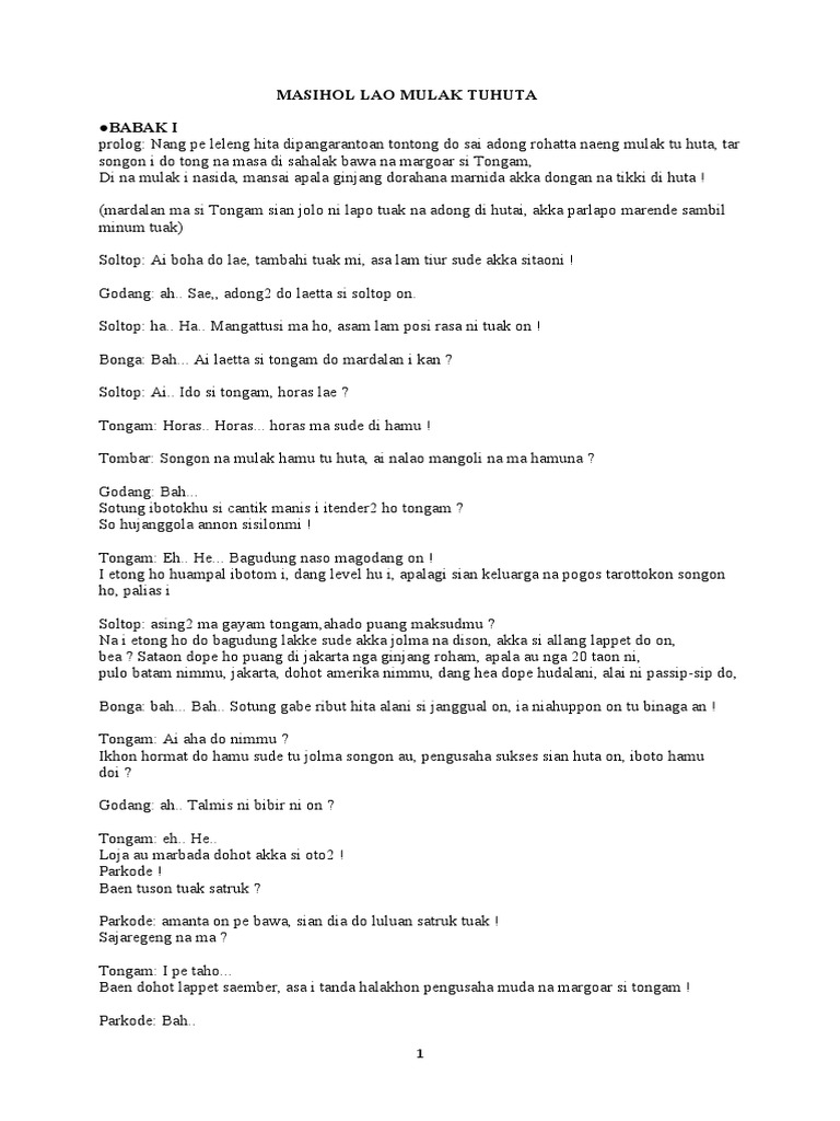 Drama Natal Bahasa Batak | PDF