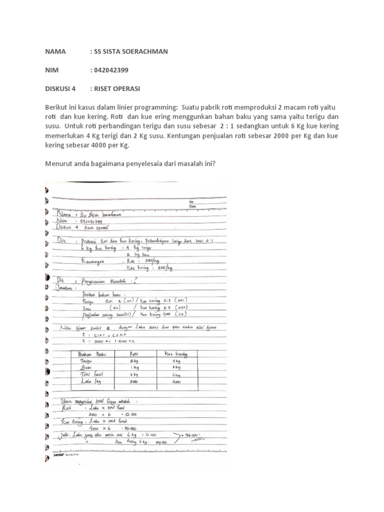 Diskusi 4 Riset Operasi | PDF