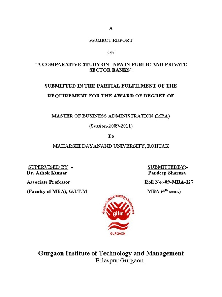 A Project Report ON: Gurgaon Institute of Technology and Management ...
