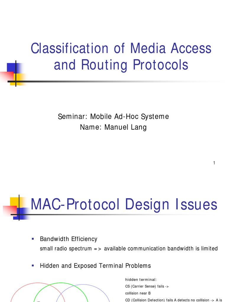 07 Lang Classification of Adhoc Mac and Routing Protocols | PDF | Routing | Channel Access Method