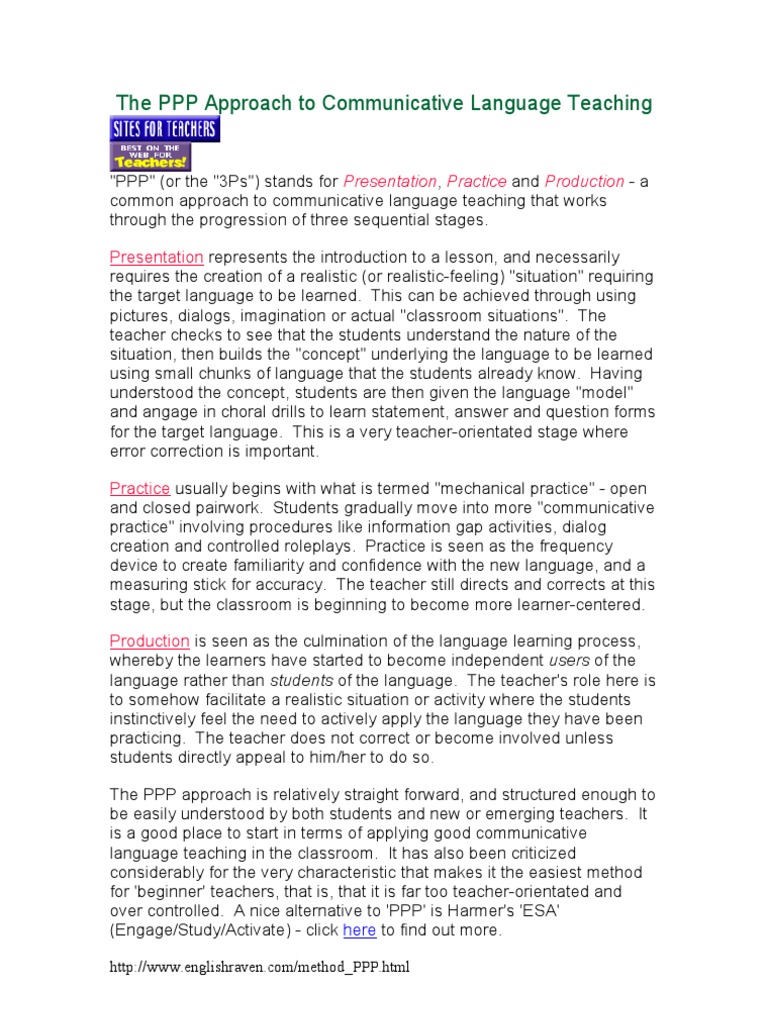 PPP Method for New Language Teachers | PDF