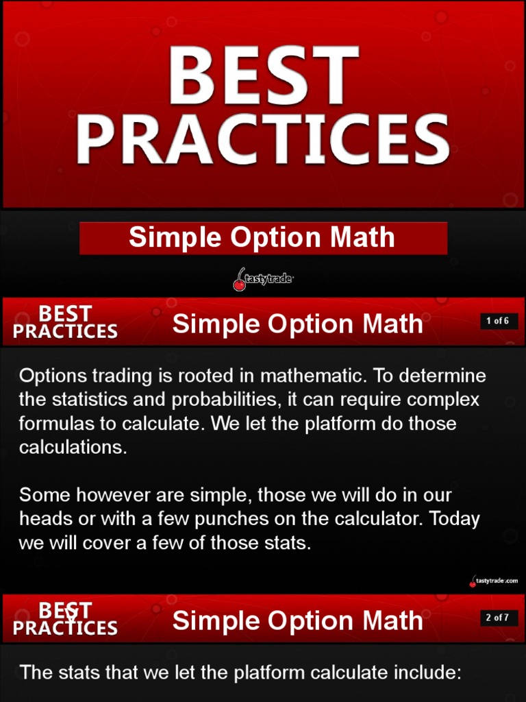 Best Practices Simple Option Math Slides | PDF | Option (Finance ...