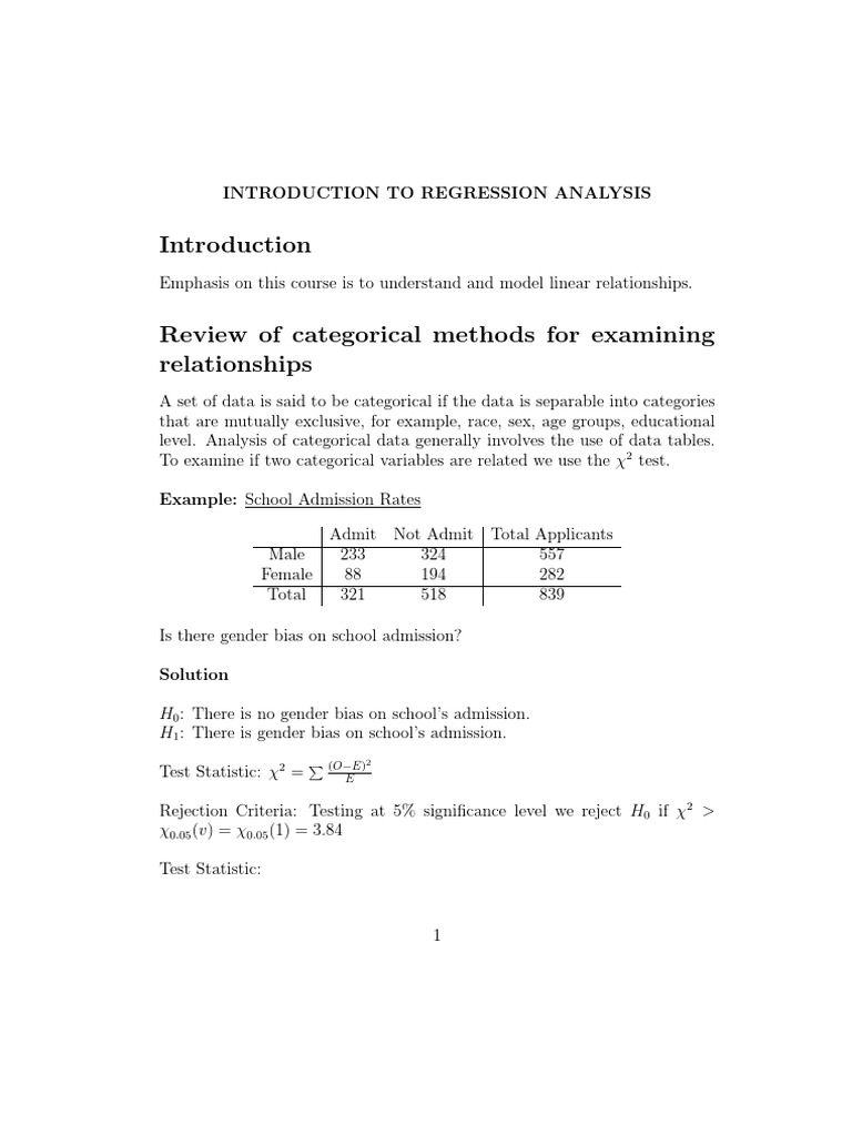 Chapter1-Introduction To Regression Analysis | PDF | Correlation And Dependence | Dependent And ...